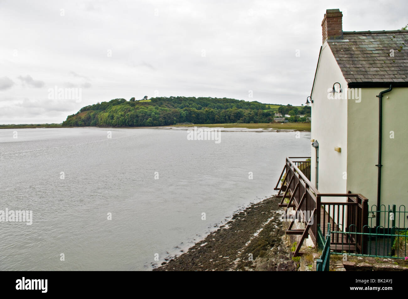 Looking towards Laugharne across the Taf Estuary from The Boathouse ...