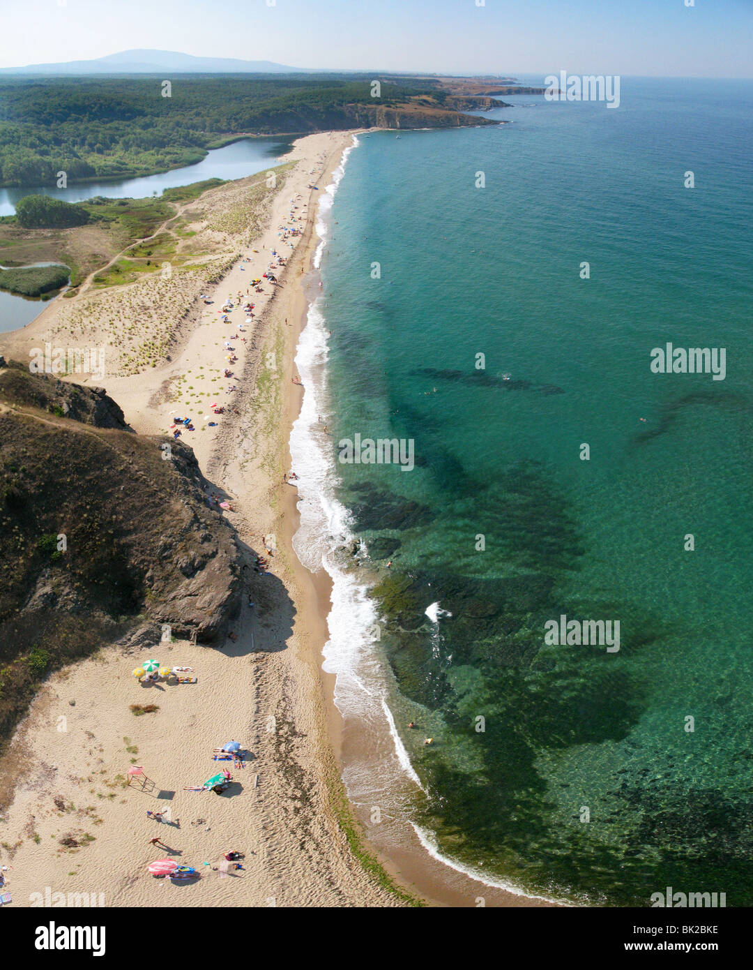 Aerial view of Veleka river's delta at the Black Sea coast Stock Photo ...