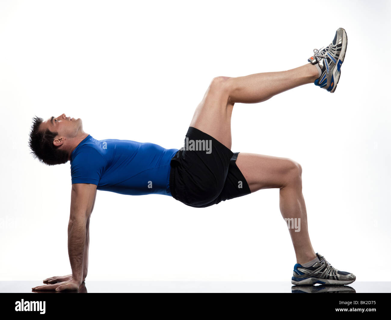 fitness man bridge training Stock Photo - Alamy