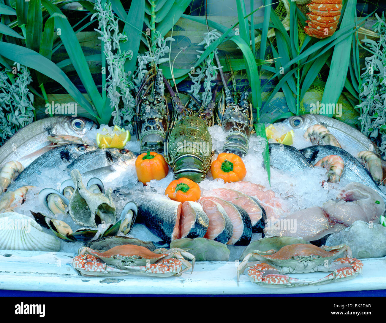 Fish Restaurant Display, Rethymnon, Crete, Greece Stock Photo - Alamy