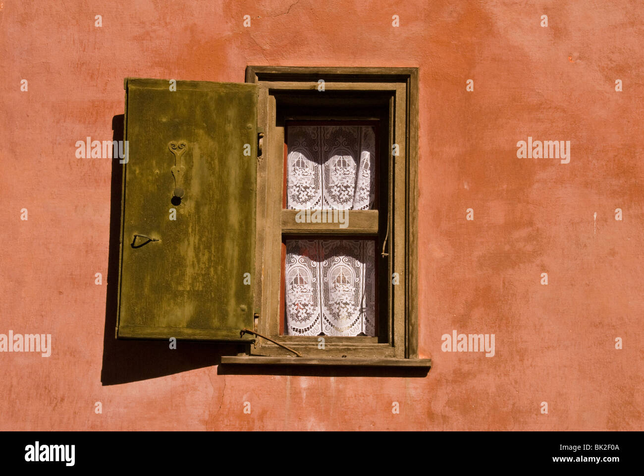 Old European Wooden Windows Stock Photo - Alamy