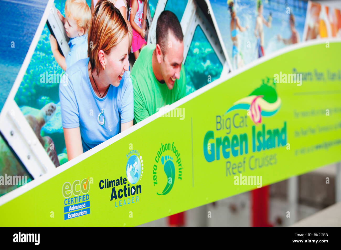 Barrier reef tourist cruises advertising their eco credentials, Cairns ...