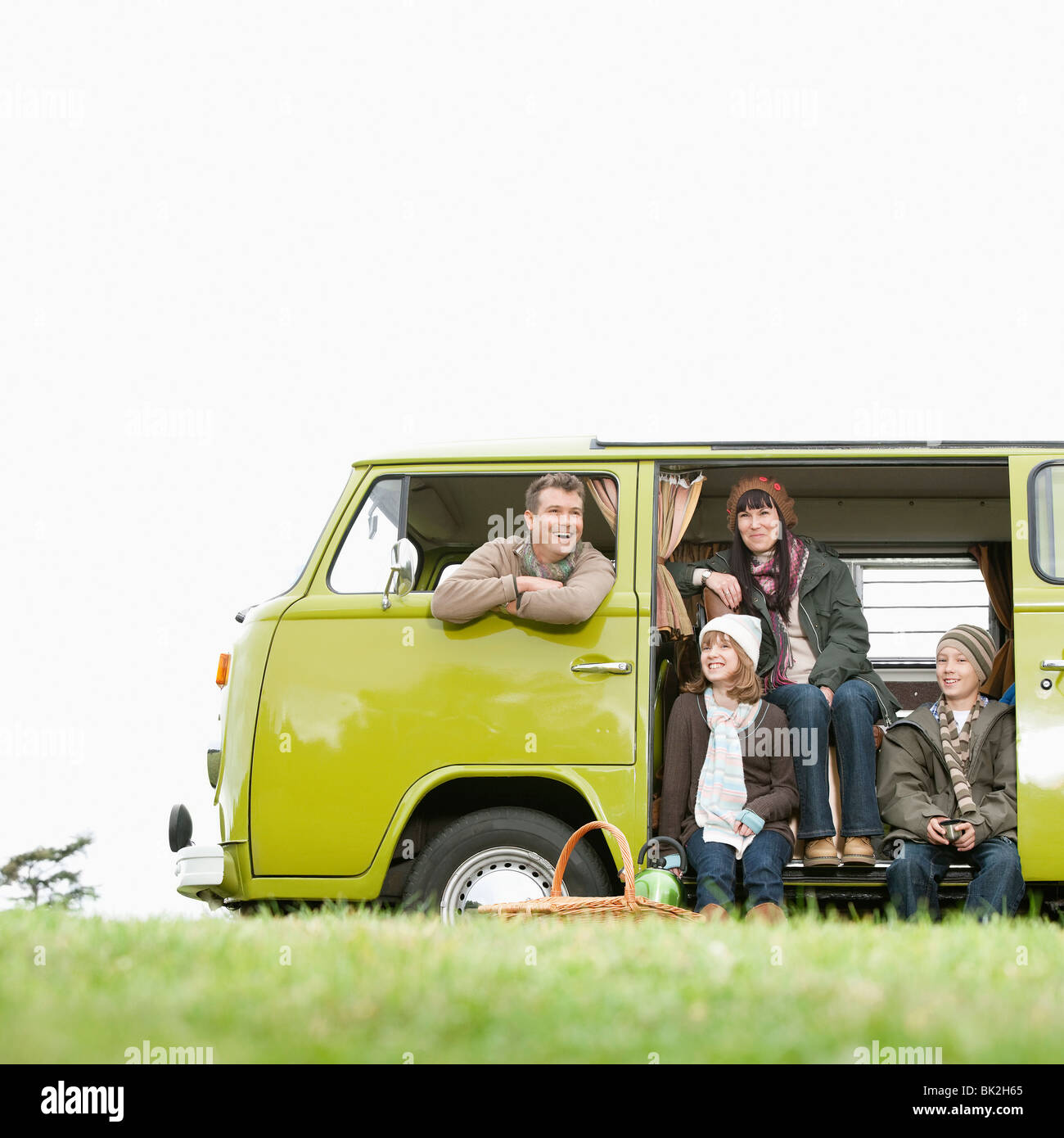 Woman child camper van hi-res stock photography and images - Alamy