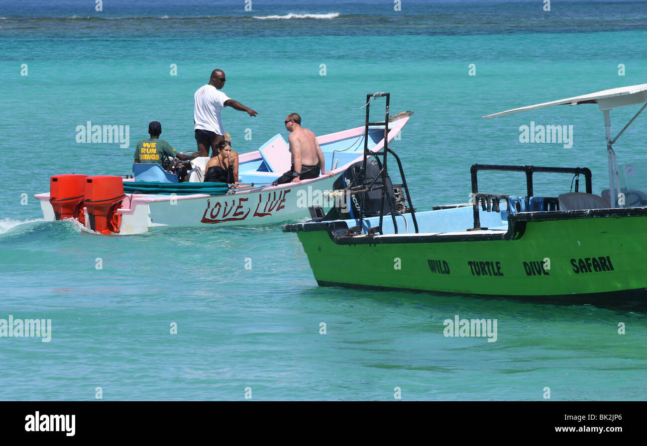 Fisher boat in Tobago Stock Photo - Alamy