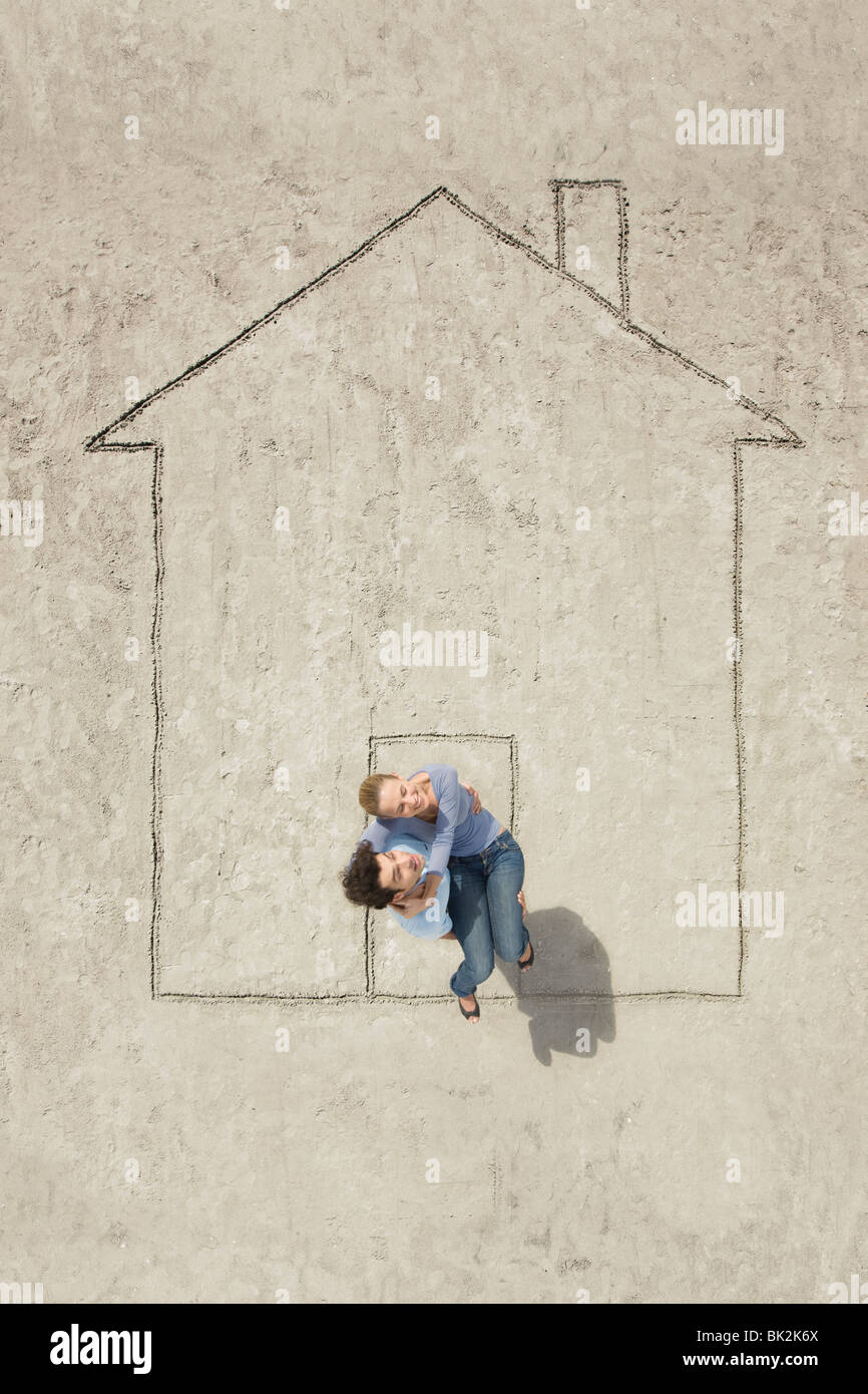 Hugging boyfriend outline hi-res stock photography and images - Alamy