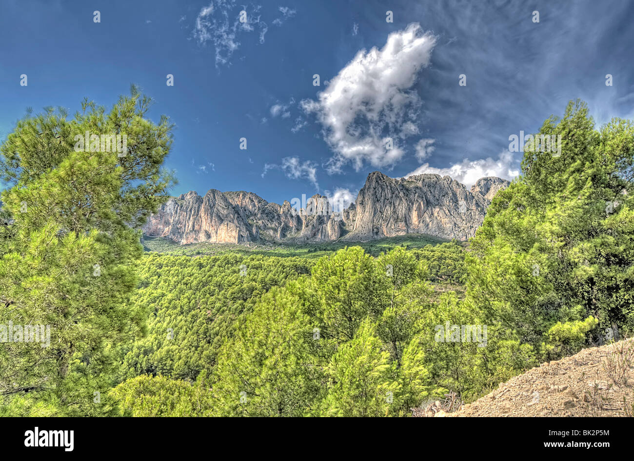 HDR Image of Mountain scenery on route to Guadelest Village, in the ...
