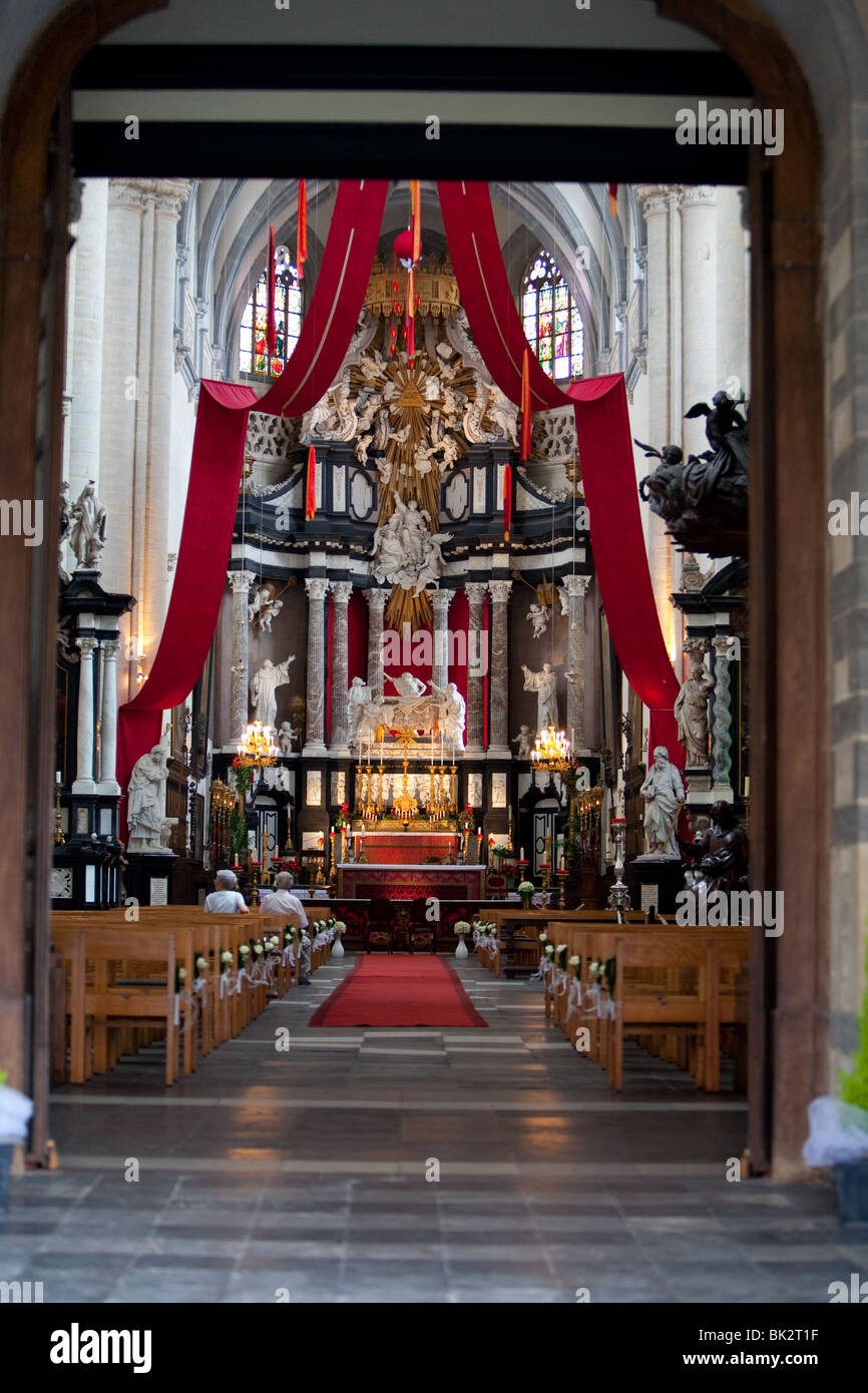 Inside view of the Baroque church of Sint-Andries, the Saint Andrew ...
