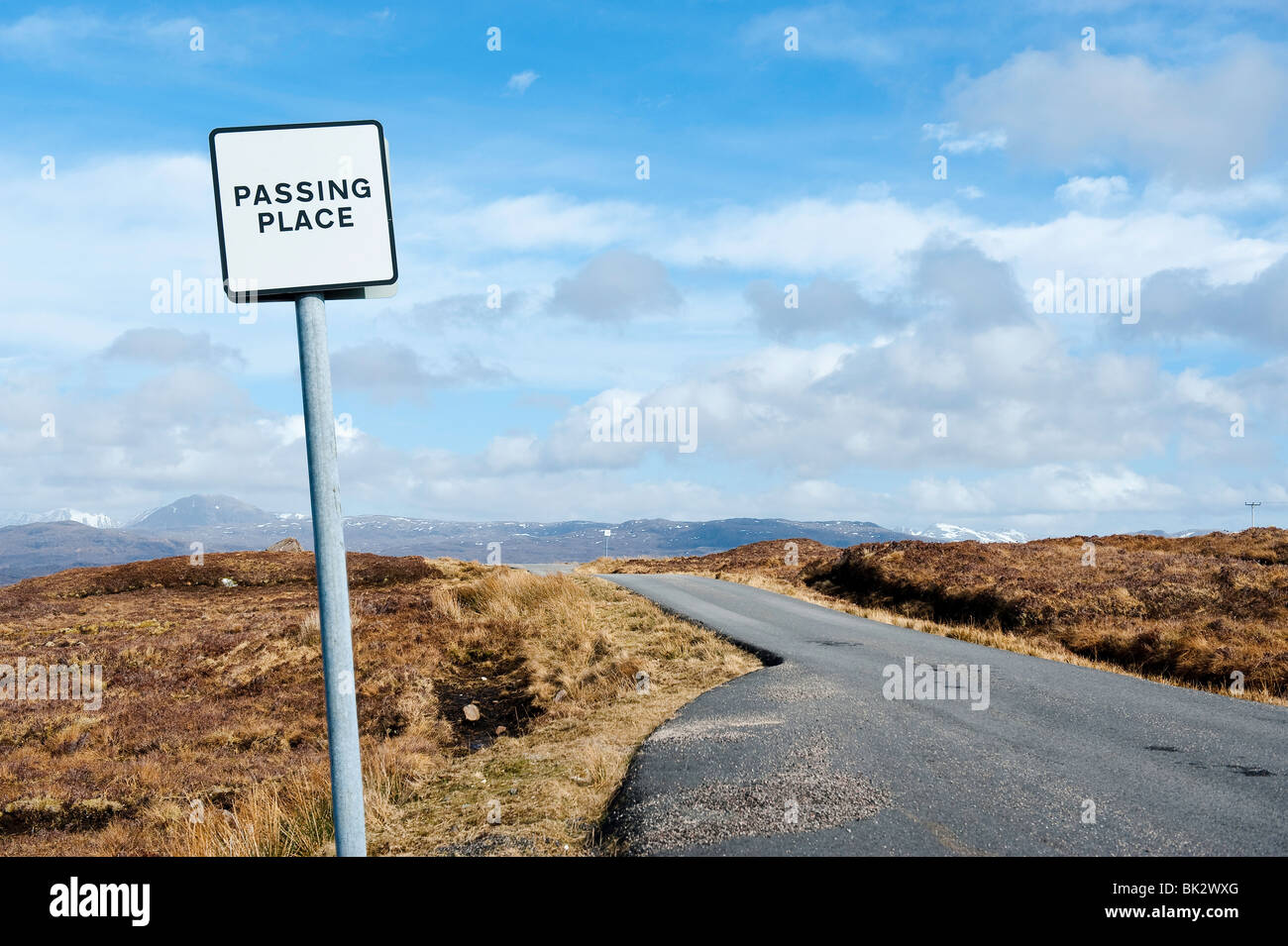 Passing place on single track road Stock Photo - Alamy