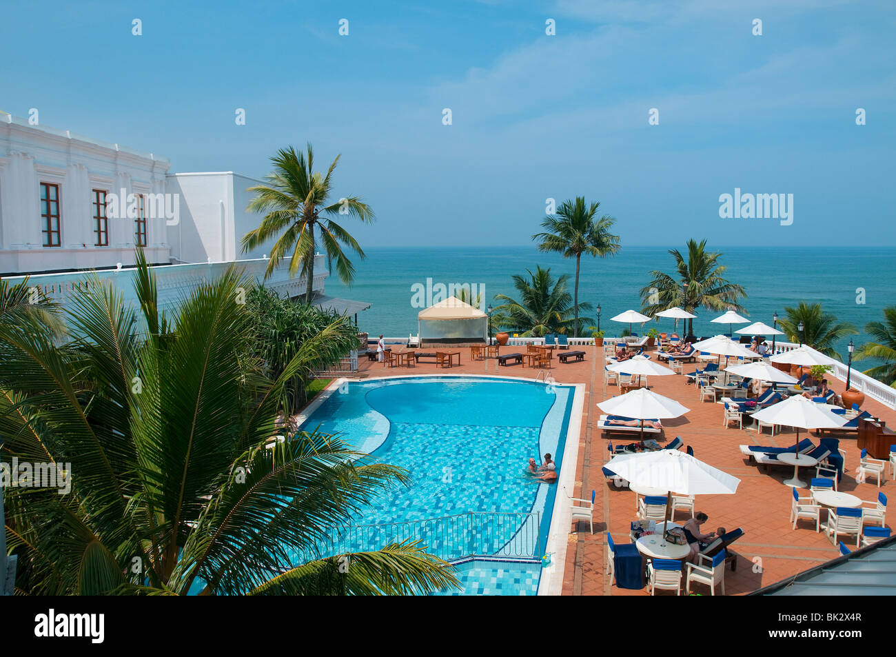Pool and seaview at Mount Lavinia Hotel, Mount Lavinia, Sri Lanka Stock ...