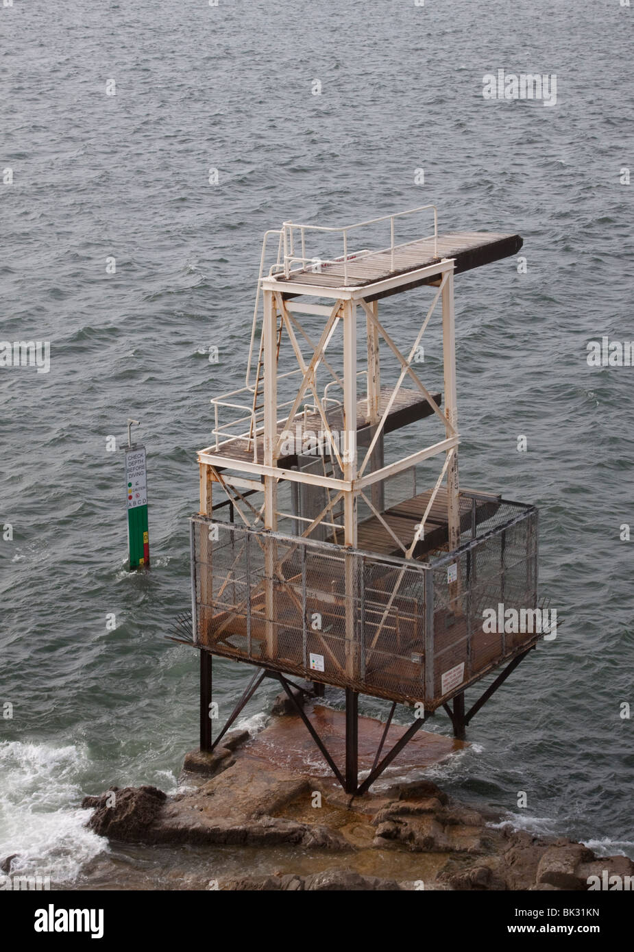 View of the diving tower at Plymouth Stock Photo - Alamy