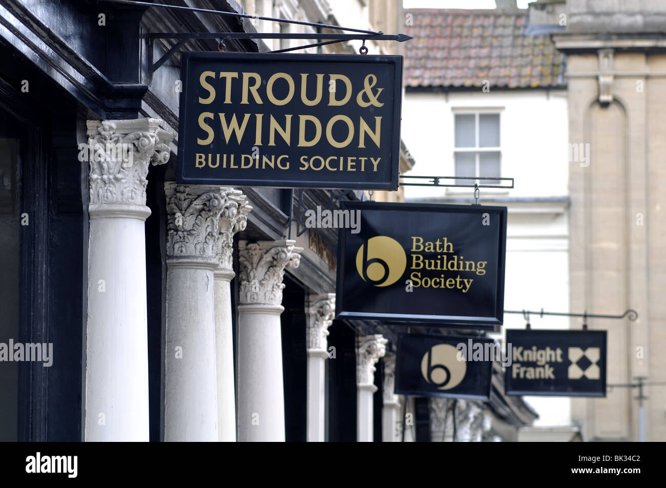 Building society signs, Bath, Somerset, England, UK Stock Photo - Alamy
