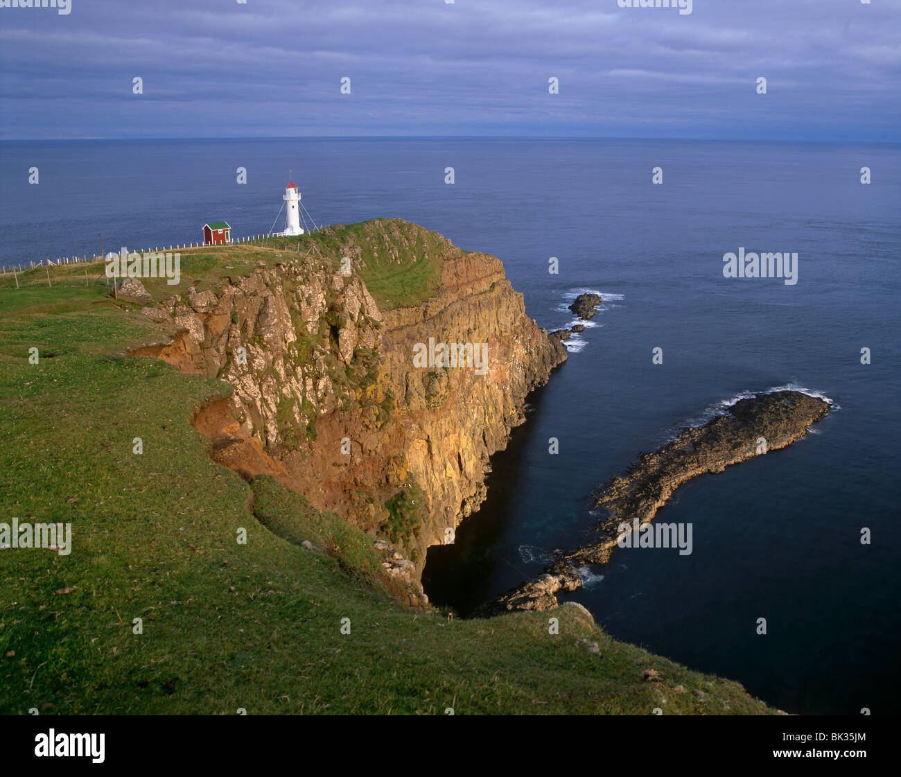 Akraberg lighthouse, Suduroy Island, southernmost point of Faroe ...