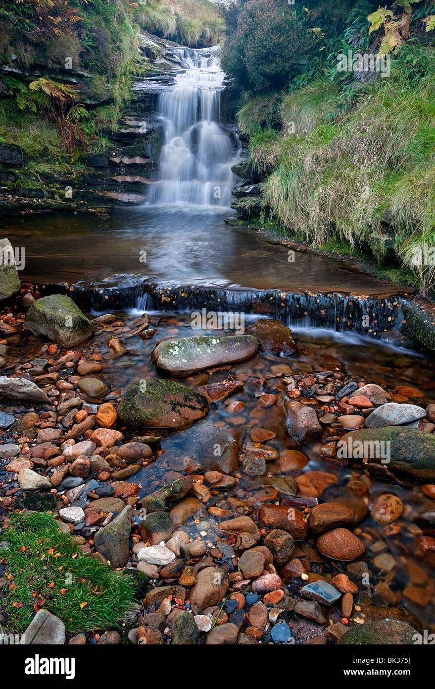 Waterfall on Mam Tor near Castleton in the Peak District Stock Photo ...