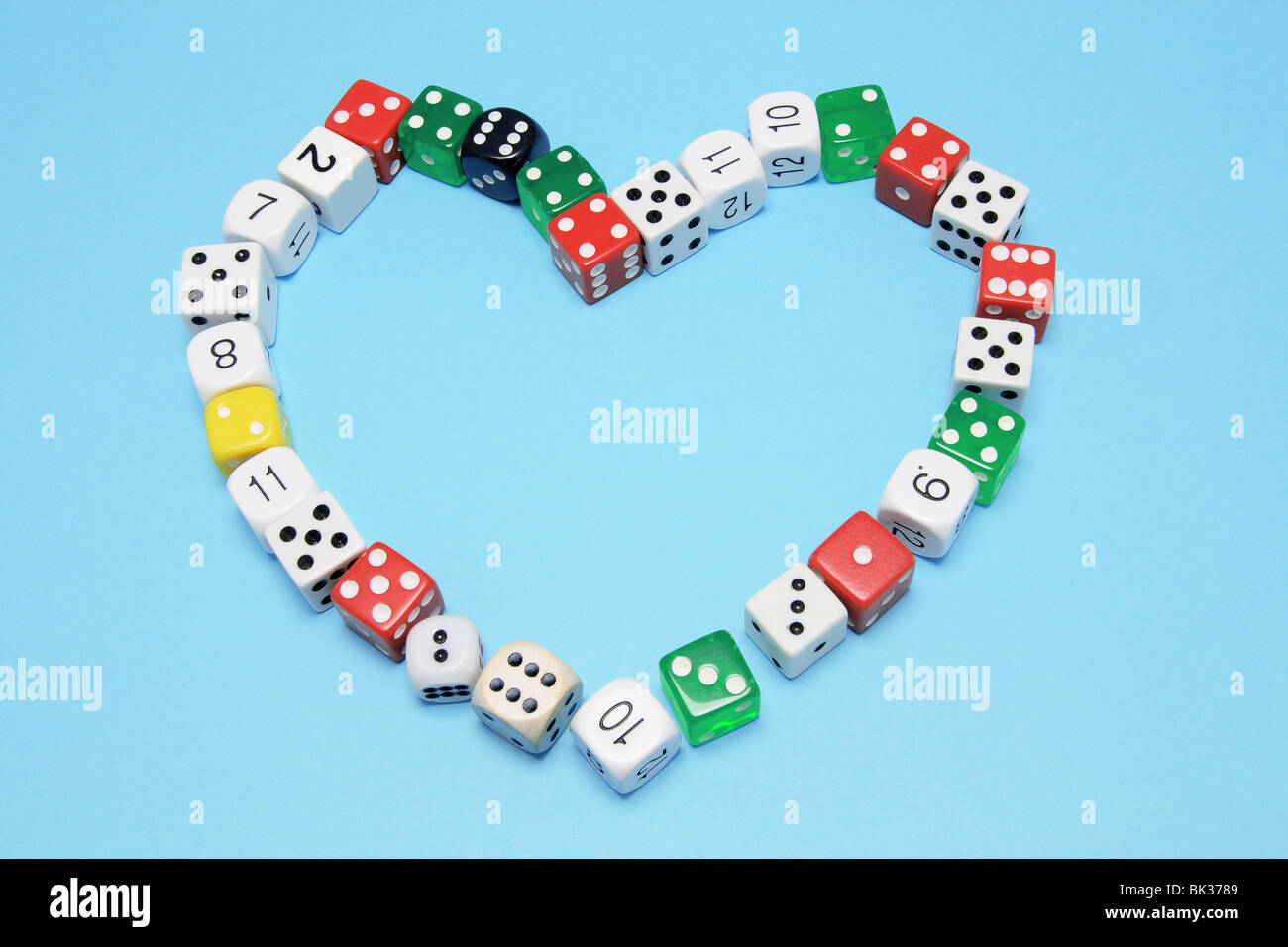 Dice with heart shape hi-res stock photography and images - Alamy