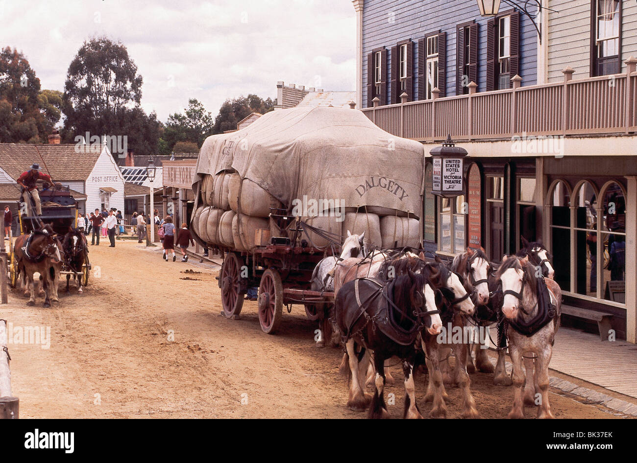 Sovereign Hill Ballarat Australia - A horse drawn wagon carrying wool ...