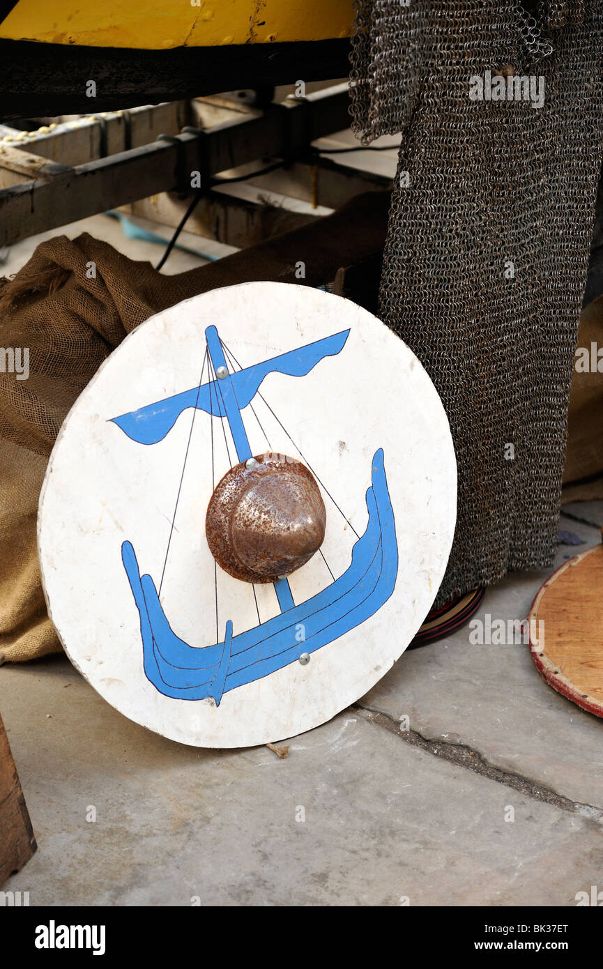 Viking Longship on shield York UK Stock Photo - Alamy