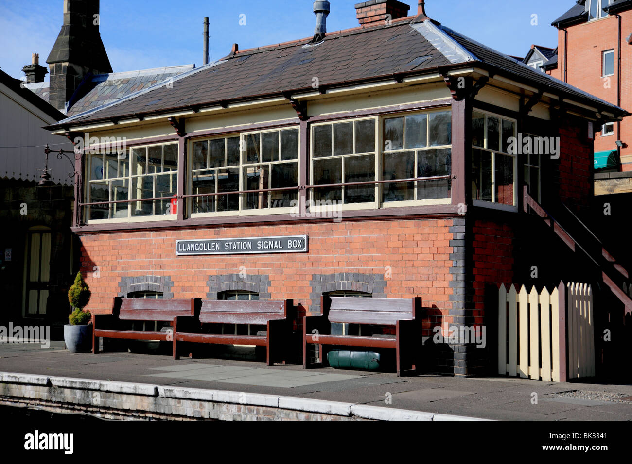 Signal box at Llangollen station, North Wales Stock Photo - Alamy