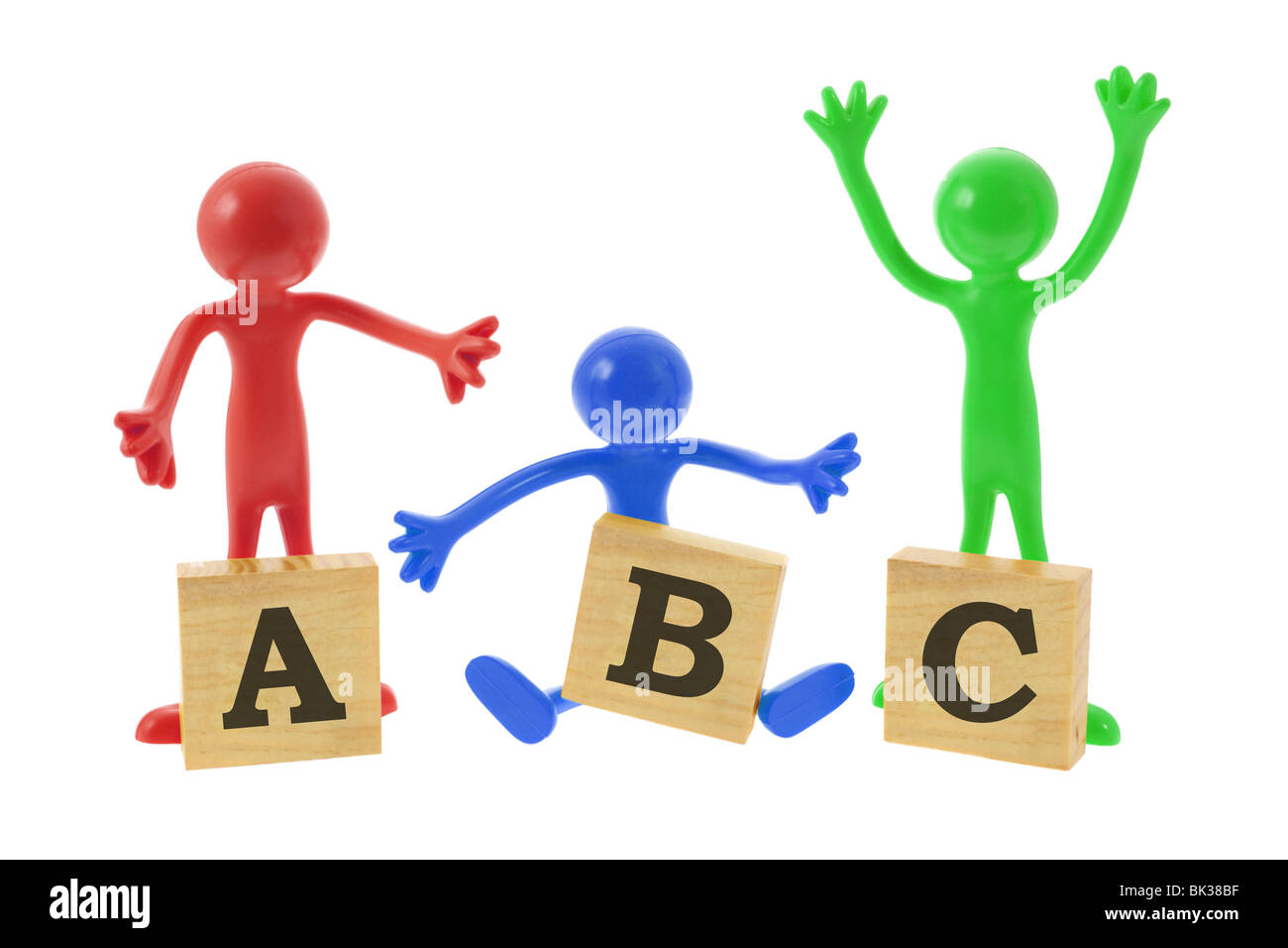 Miniature Rubber Figures with Alphabet Blocks Stock Photo - Alamy