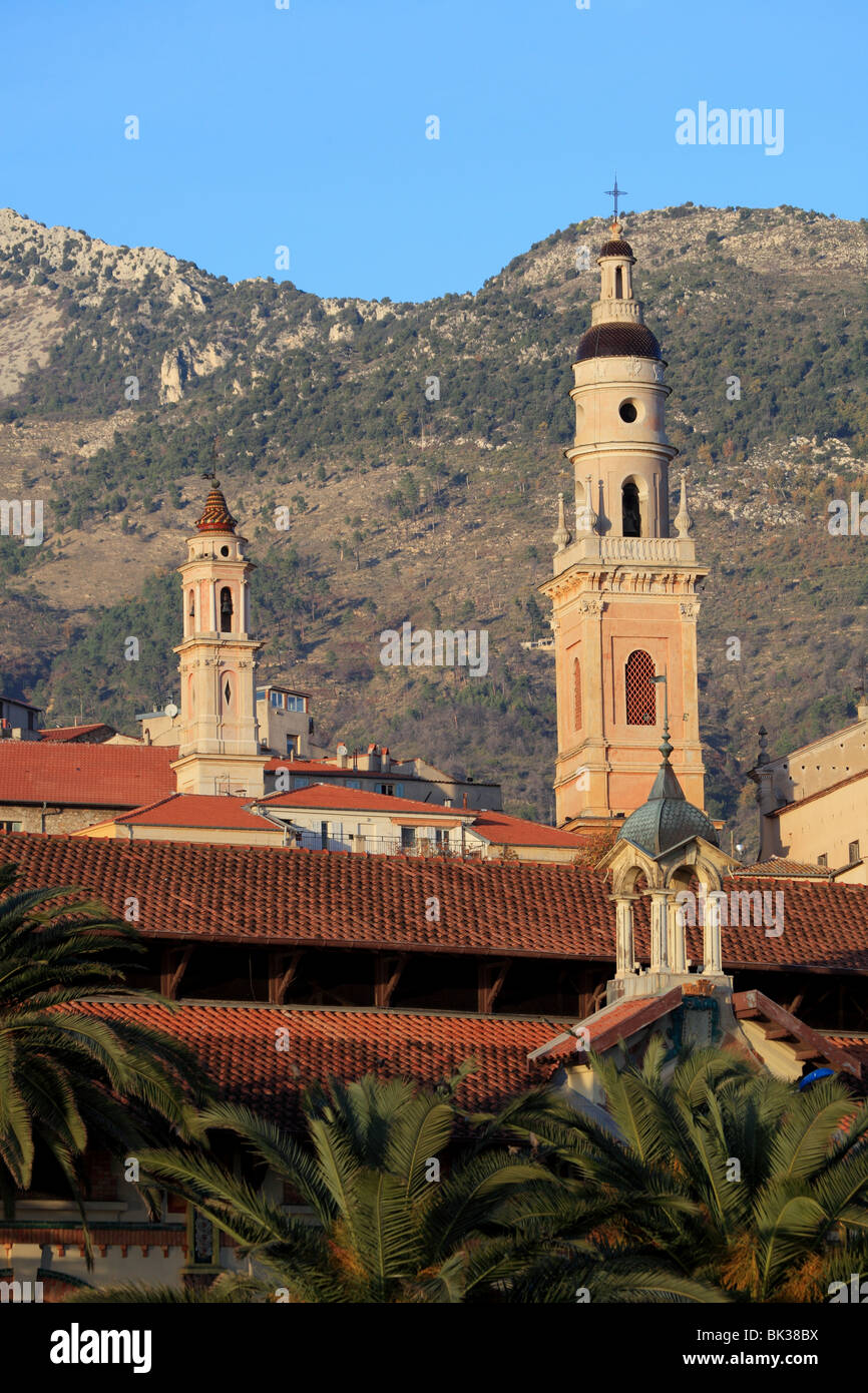 Overview of the city of Menton Stock Photo - Alamy