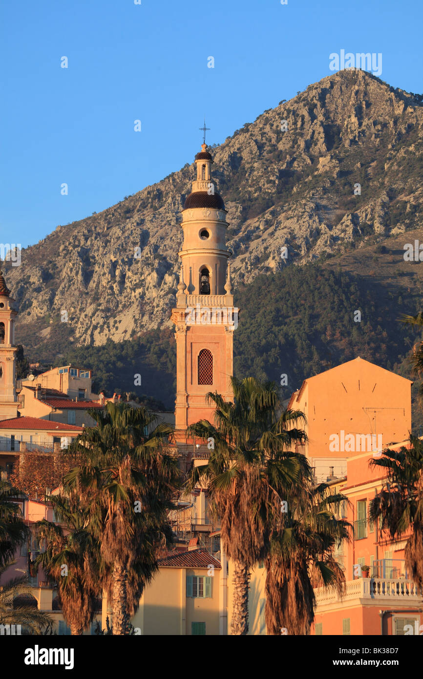 Overview of the city of Menton Stock Photo - Alamy