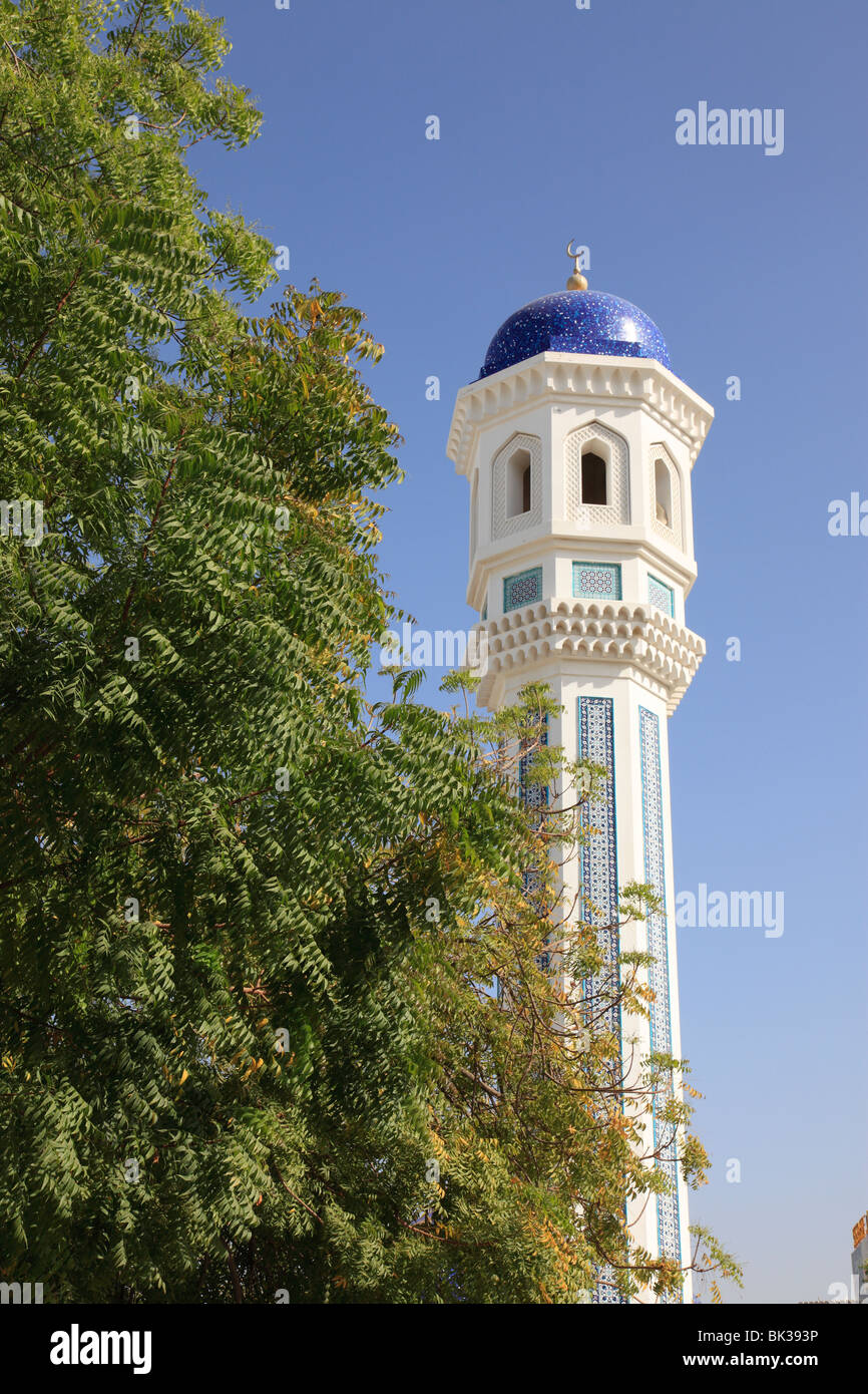 minaret of mosque in the city of Qurum, Muscat, Sultanate of Oman, Arab ...