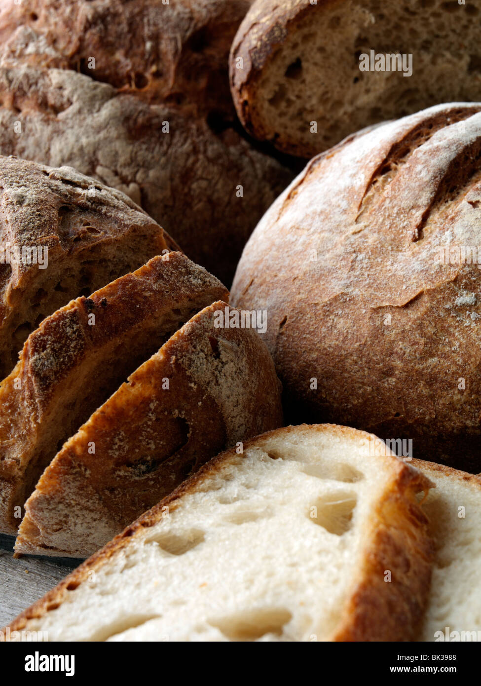 Rustic organic loaves of bread Stock Photo - Alamy