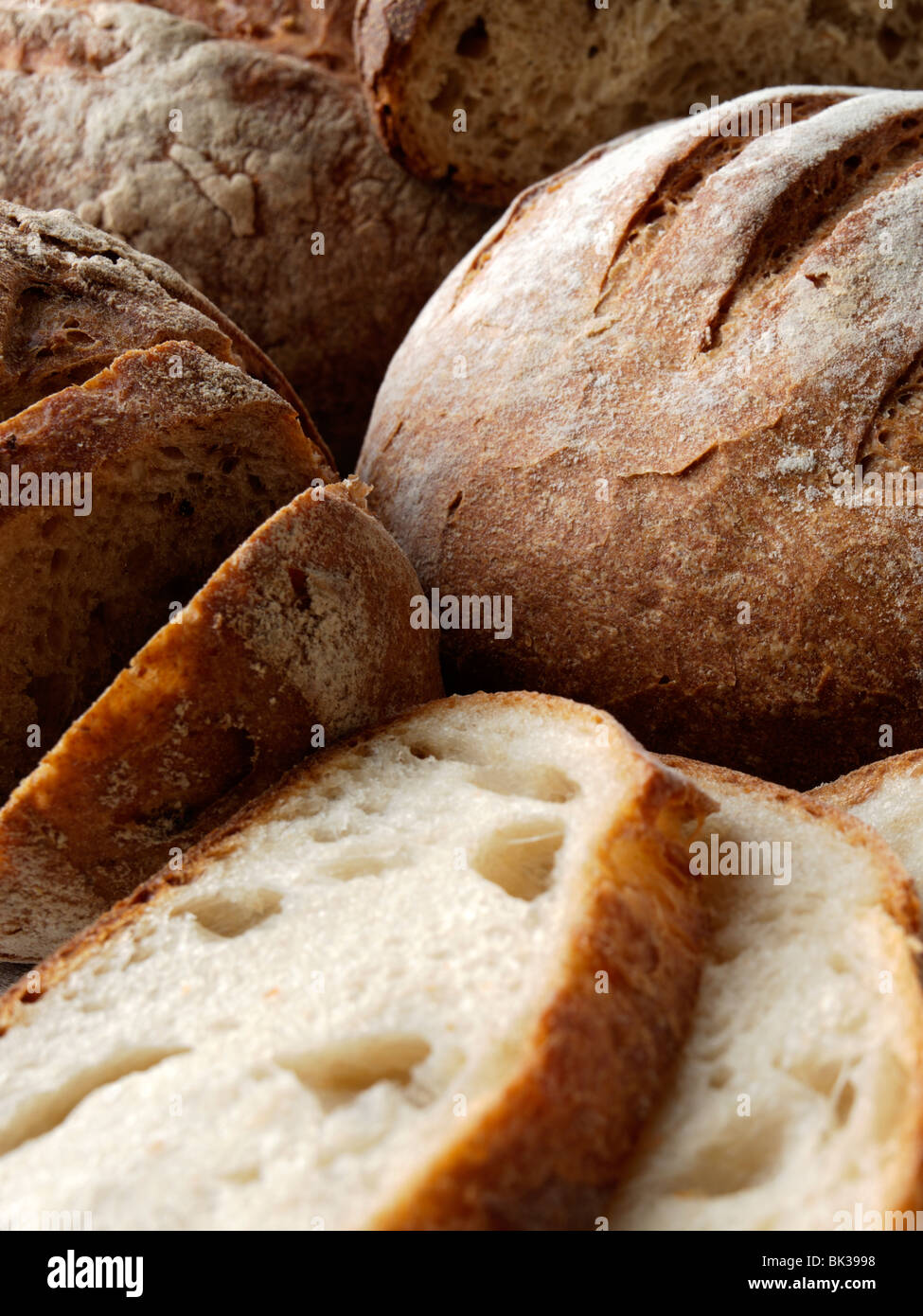 Rustic organic loaves of bread Stock Photo - Alamy