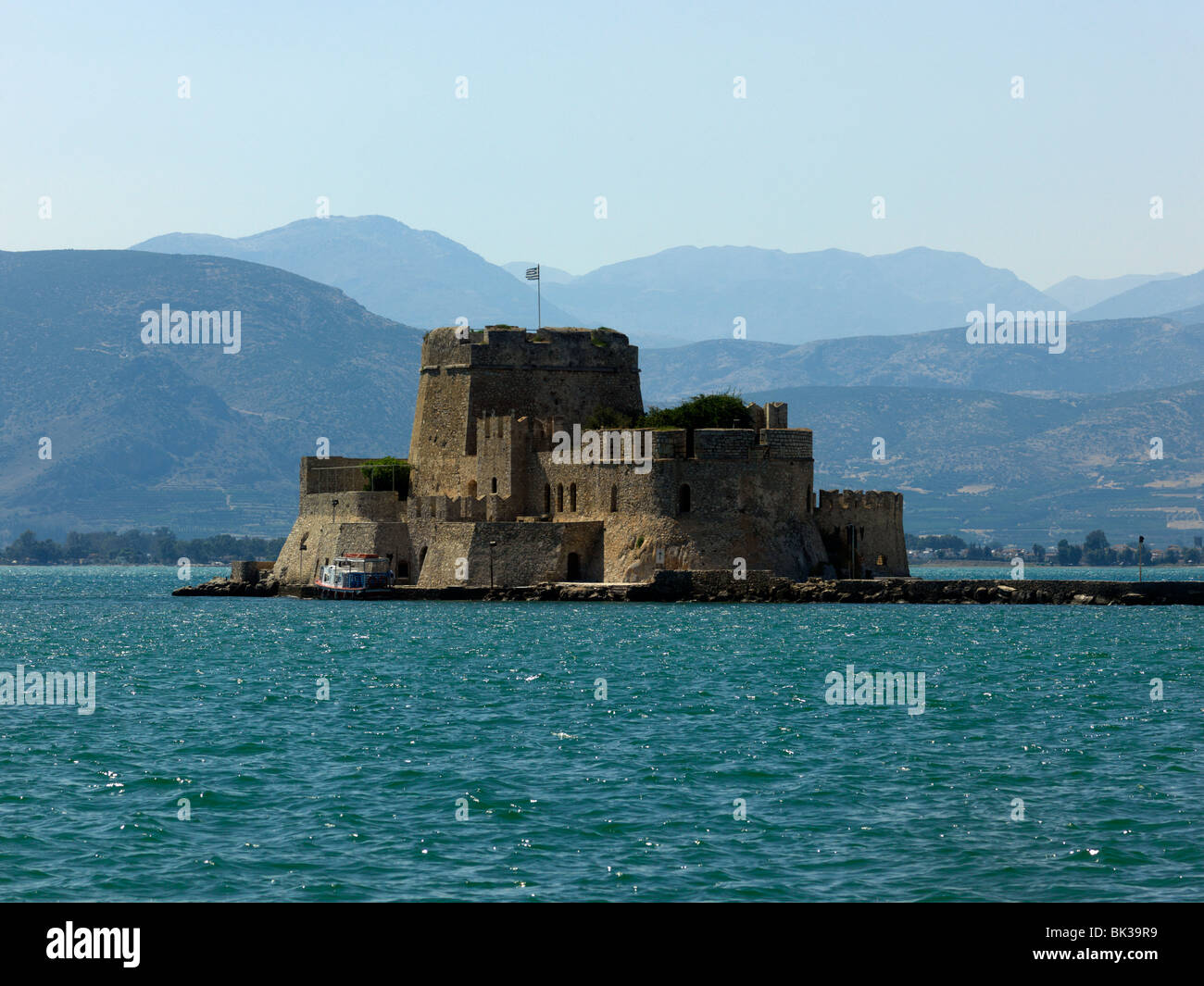 Nafplio Peloponnese Greece Bourtzi Castle On Isle of Bourtzi Stock ...