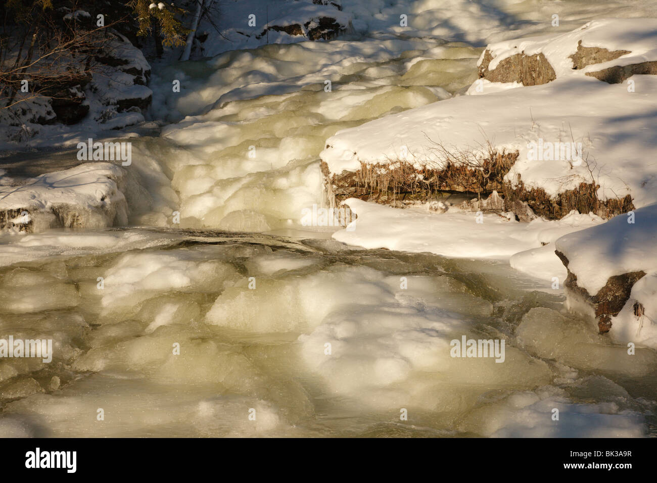 Franconia Notch State Park - Cascade Brook during the winter months in ...