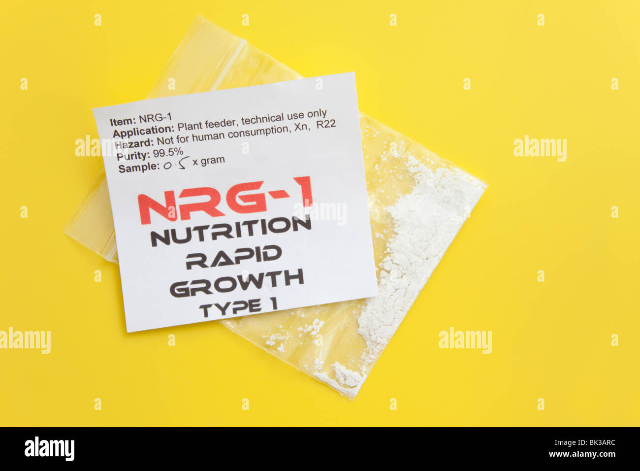 Britain, UK, Europe. 0.5g packet of NRG-1 Nutrition Rapid Growth type 1 ...