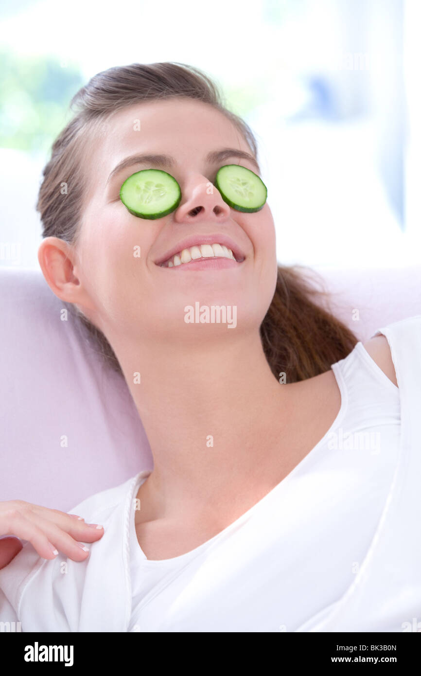 Women cucumber mask hi-res stock photography and images - Alamy