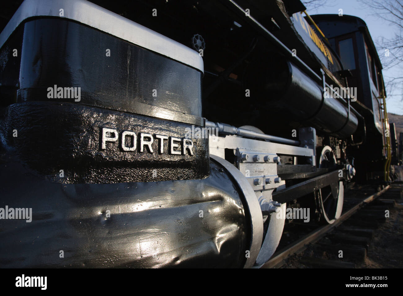 Porter 50 ton saddle tank engine locomotive on display at Loon Mountain ...
