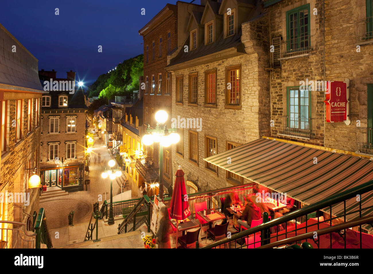 Rue du Petit-Champlain in the lower city, Quebec City, Quebec, Canada ...