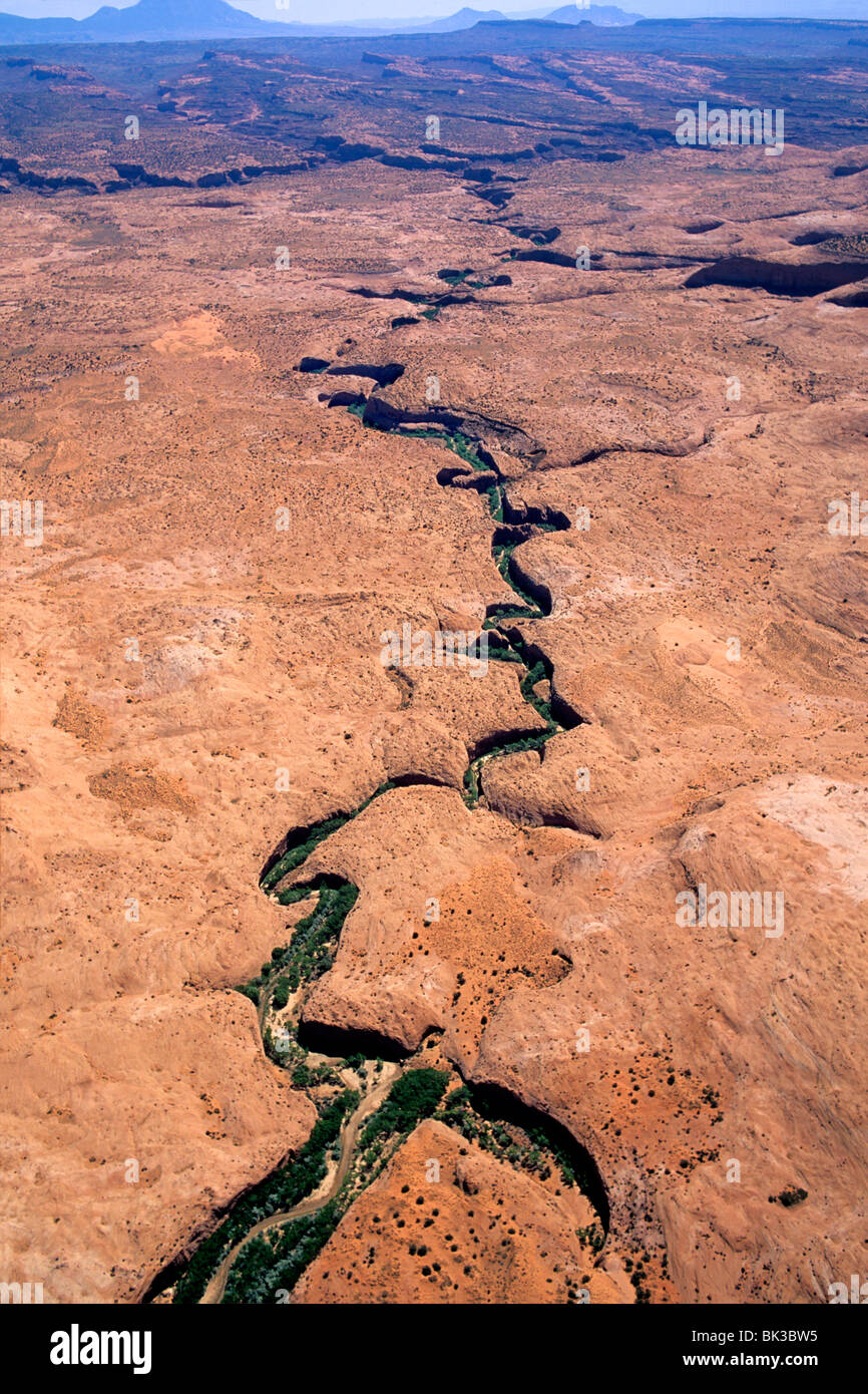 Aerial view of Harris Wash in the Escalante Canyons of Glen Canyon ...