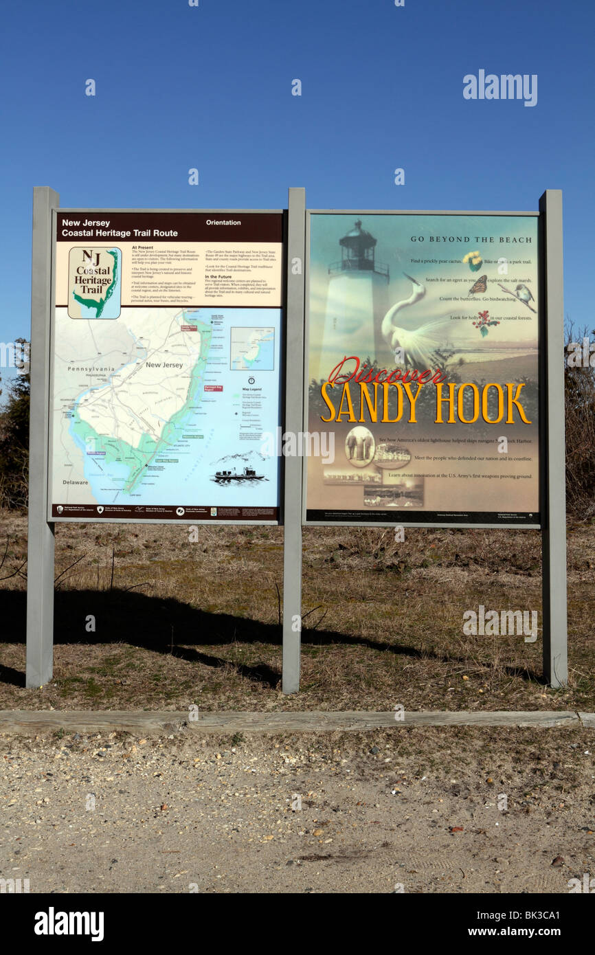 Sandy Hook Gateway National Recreation Area signs Stock Photo - Alamy