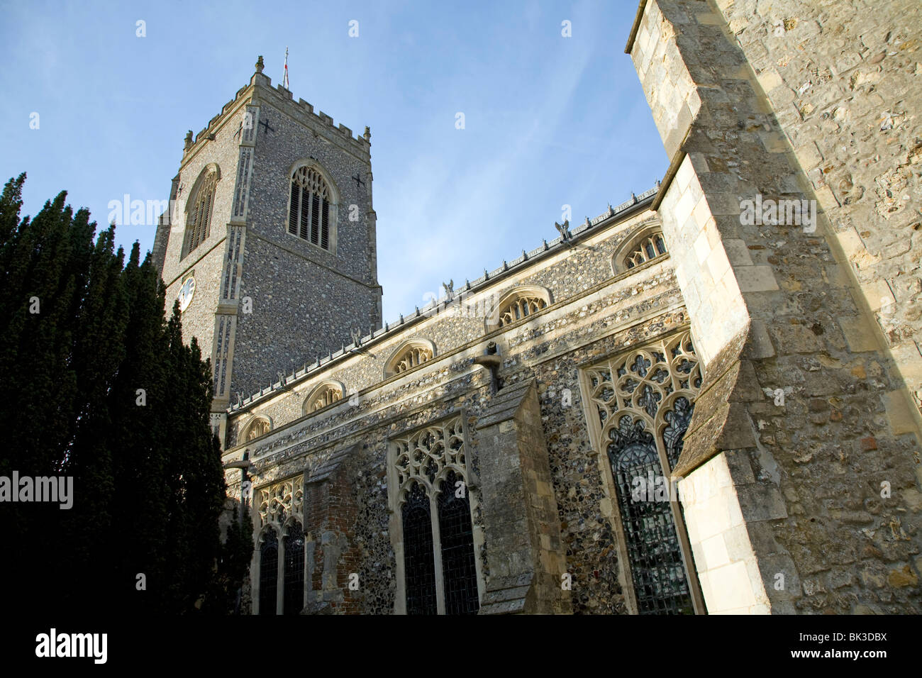 Tower and walls Church of Saint Michael, Framlingham, Suffolk Stock ...