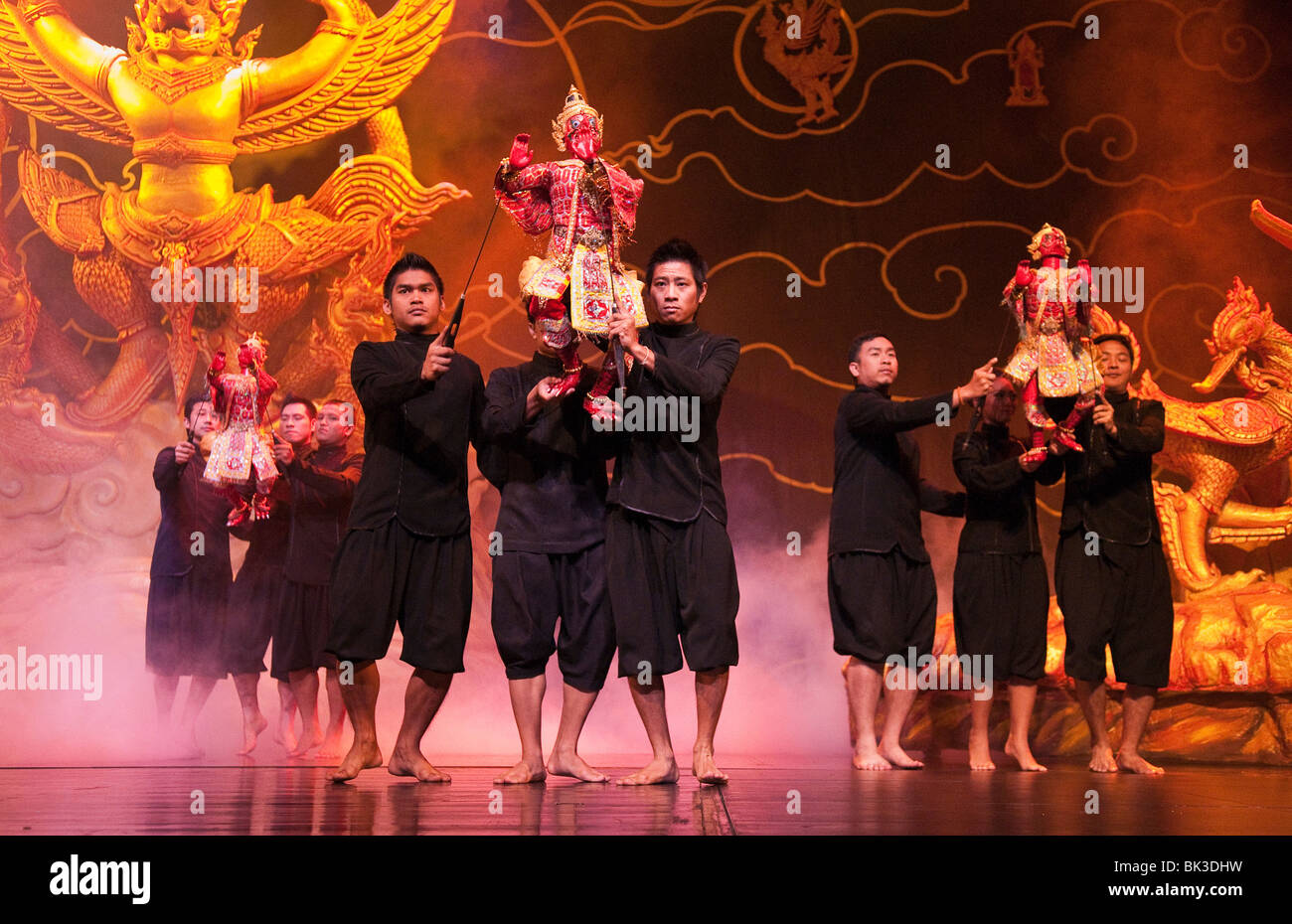 Traditional Thai puppet show at Aksra Theatre in Bangkok, Thailand ...