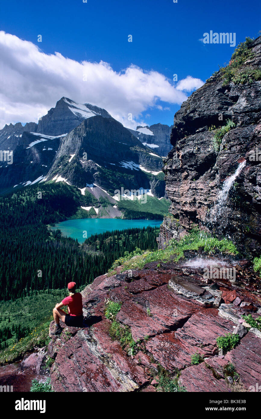 Overlooking Grinnell Lake beneath Mount Gould and Angel Wing, Many ...