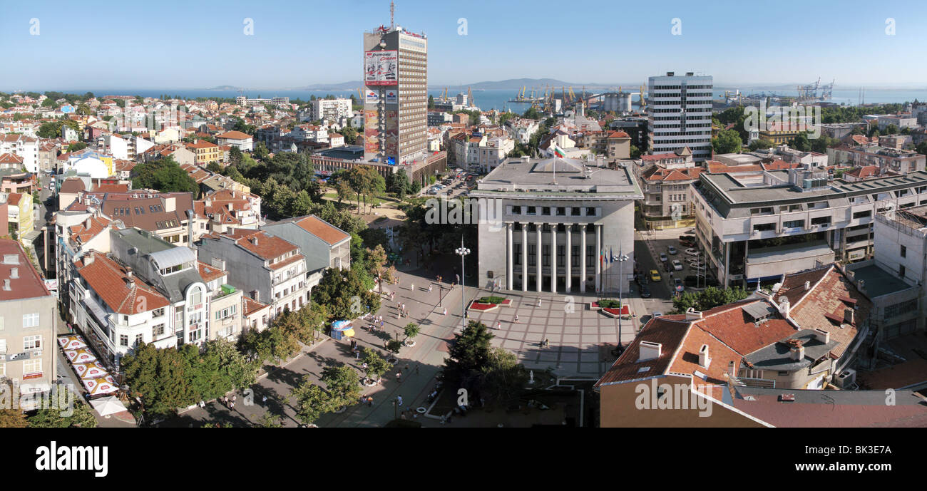 Aerial view of Burgas city center Stock Photo - Alamy