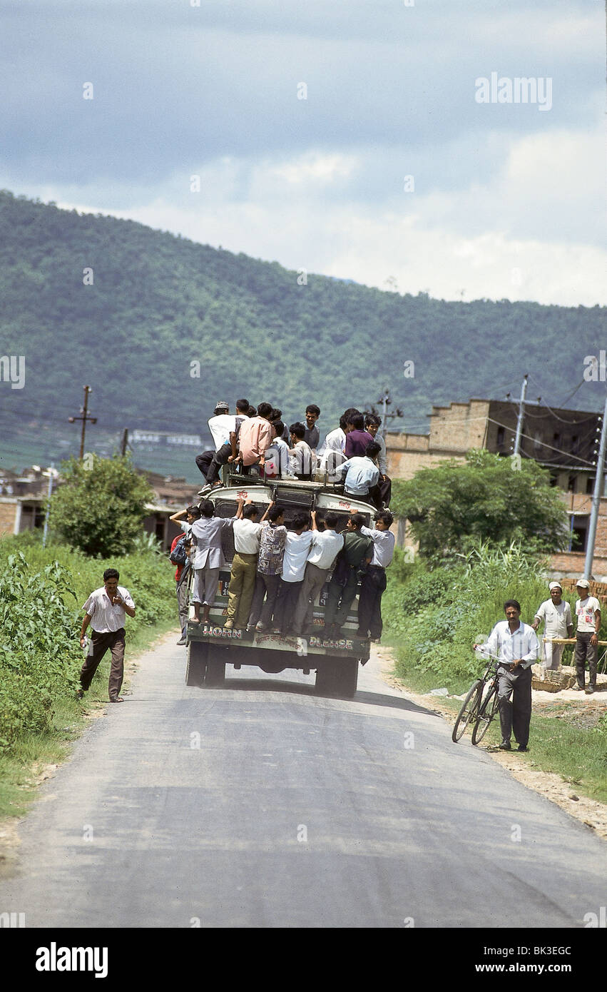Nepalese bus Kathmandu Valley, Nepal Stock Photo - Alamy