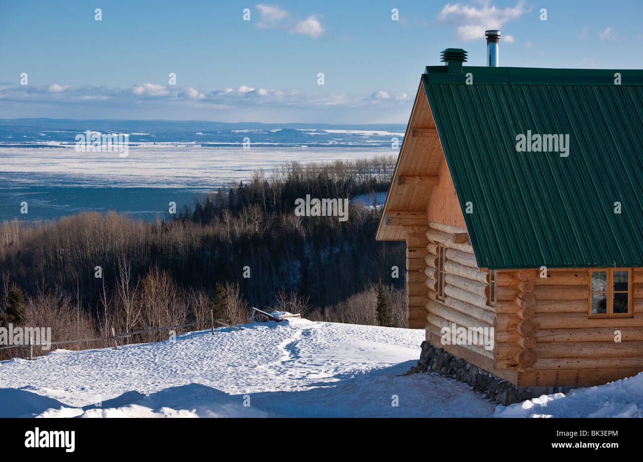 Mountain hut and landscape Stock Photo - Alamy