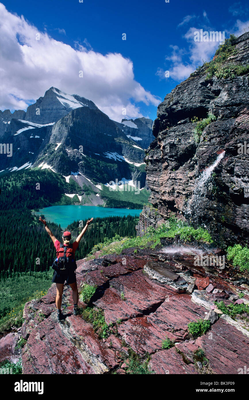 Overlooking Grinnell Lake beneath Mount Gould and Angel Wing, Many ...