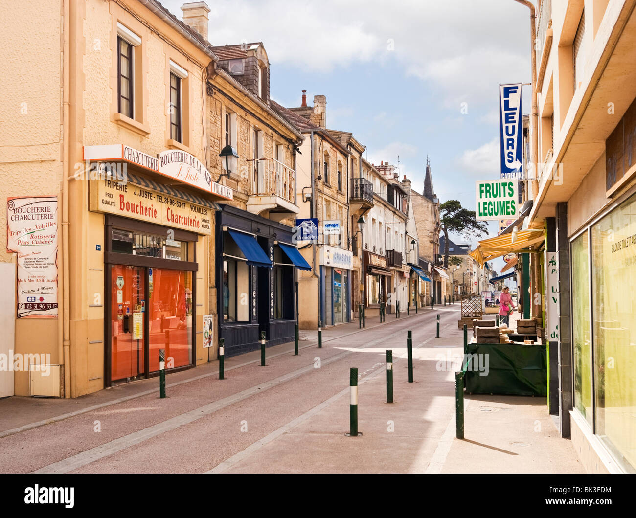 Town centre high street in Luc Sur Mer, Normandy, France Stock Photo ...
