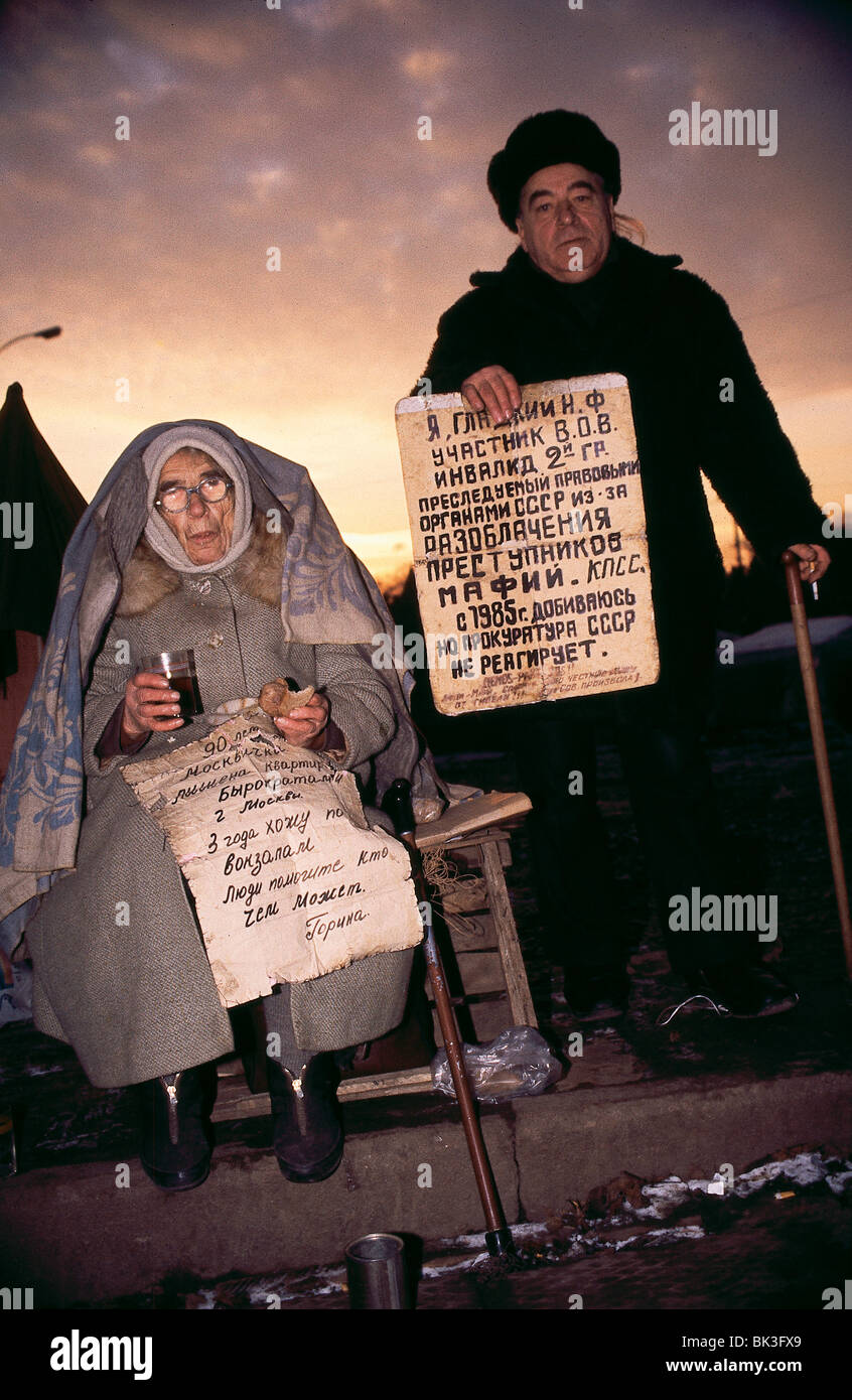 Disabled people asking for help and donations, Russia Stock Photo - Alamy