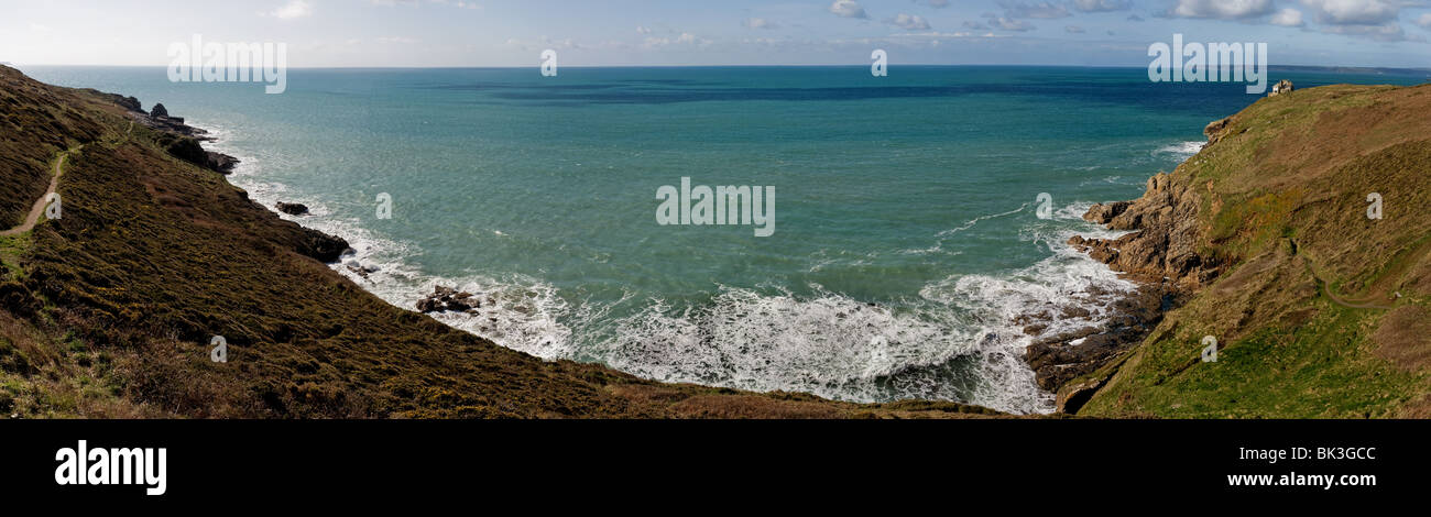 A panoramic view of Rinsey in Cornwall. Photo by Gordon Scammell Stock ...