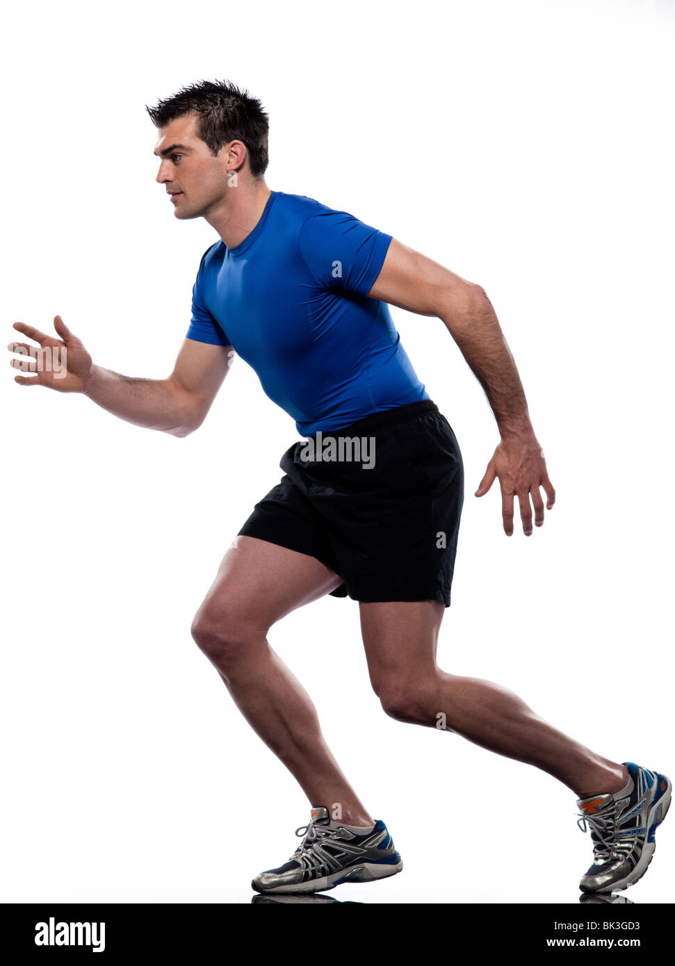 man acrobat on studio white isolated background Stock Photo - Alamy