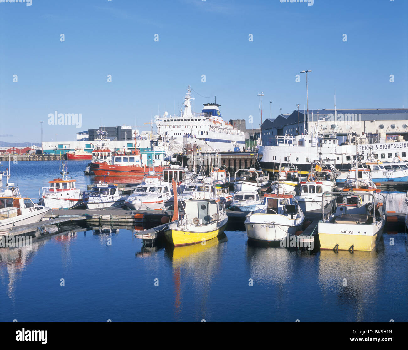 harbor scene in Reykjavik Iceland Stock Photo - Alamy