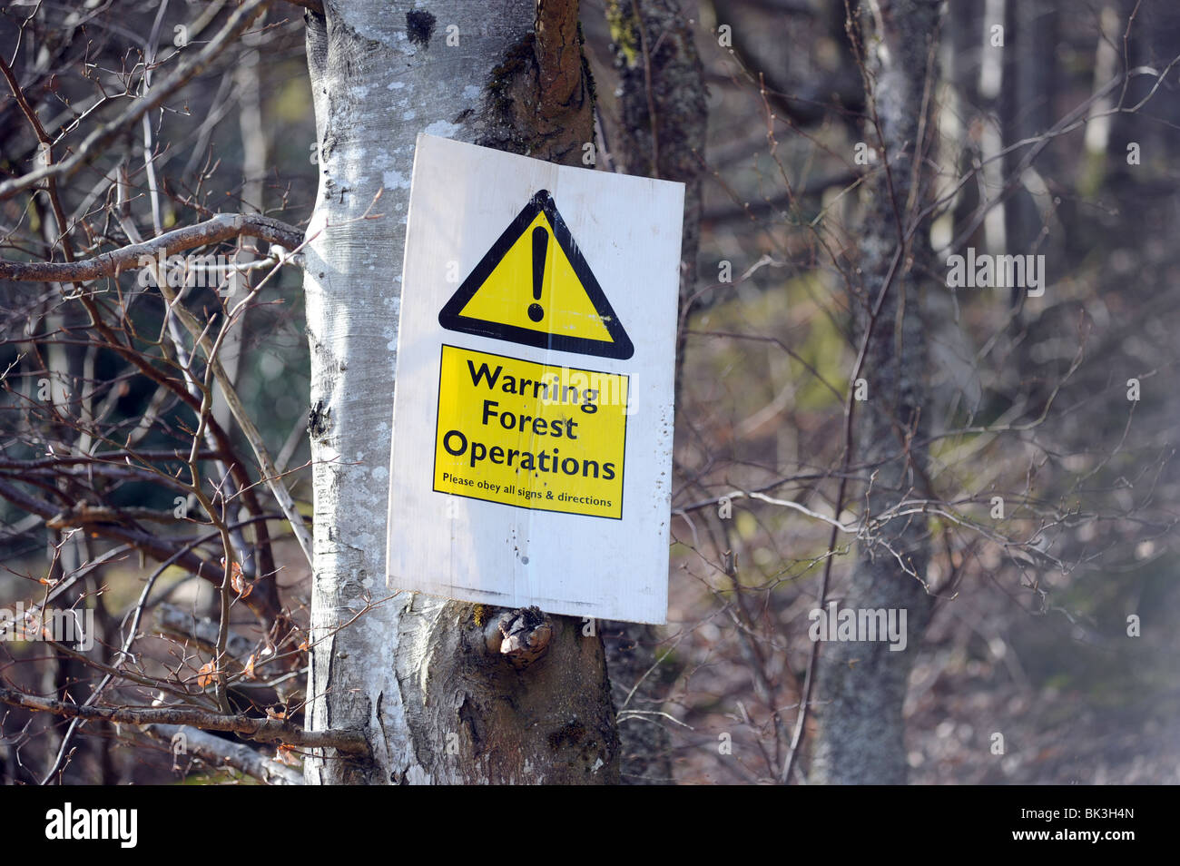 Forest operations warning signs forestry hi-res stock photography and ...