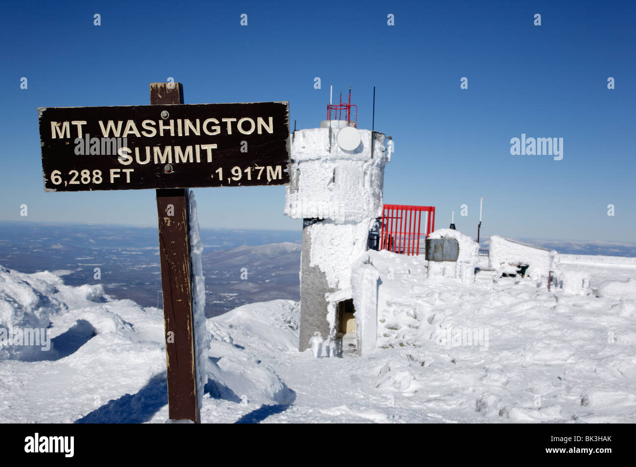 Mount Washington during the winter months in the White Mountains, New ...