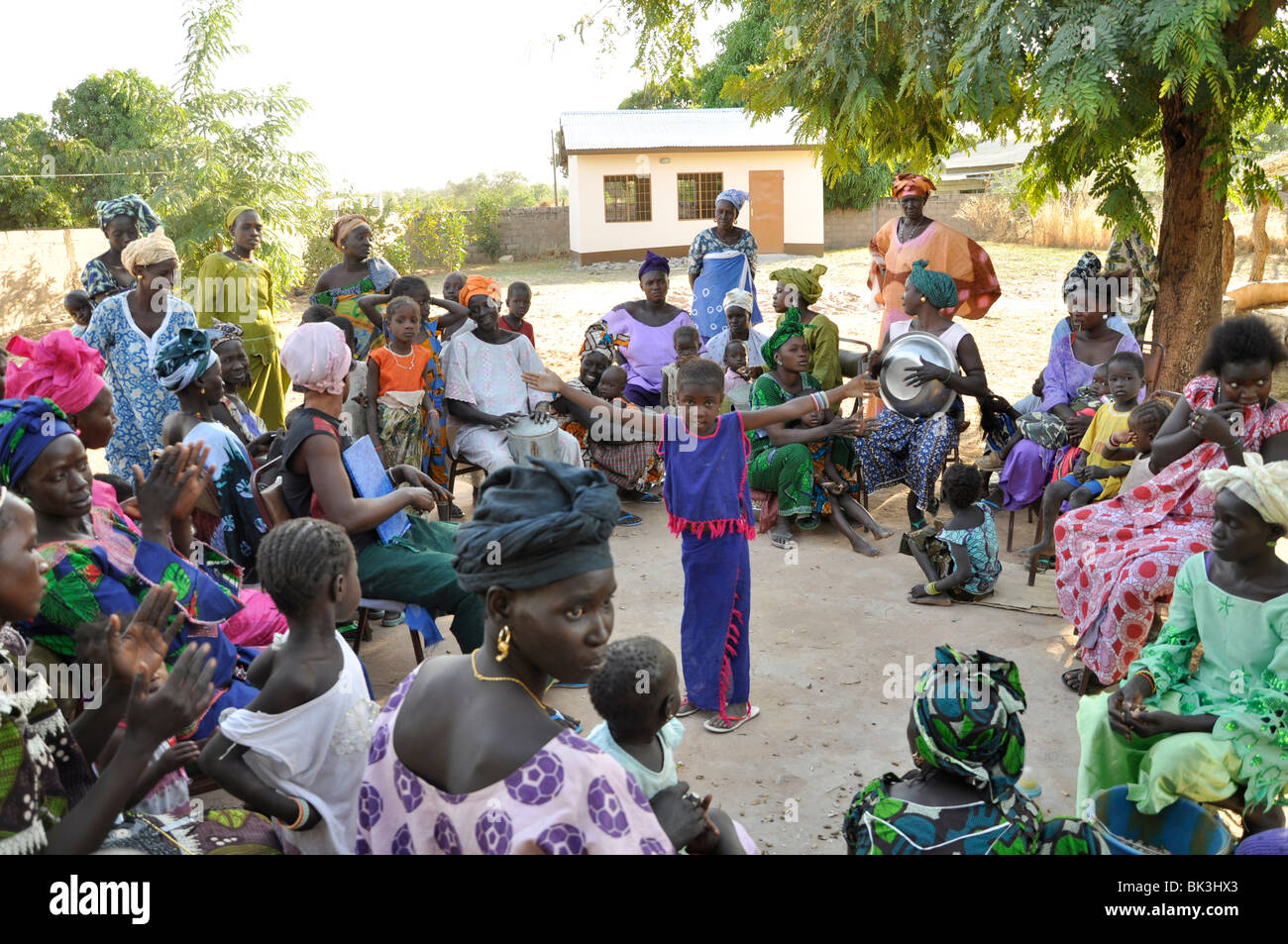 The Gambia. Women´s group playing and dancing Stock Photo - Alamy